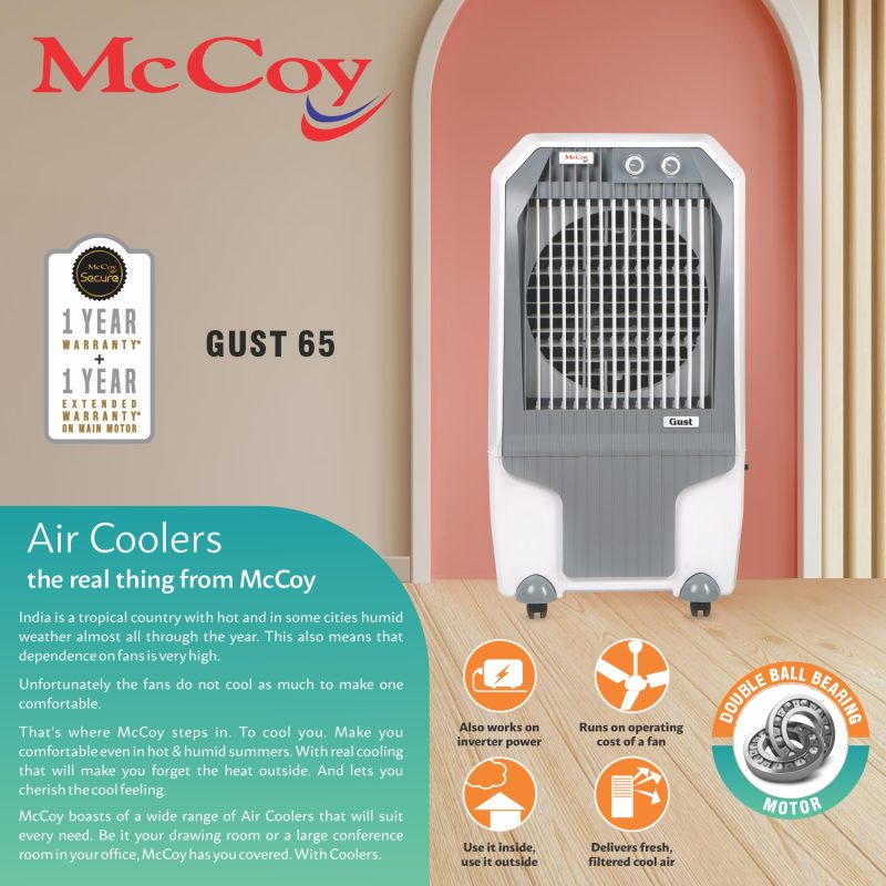 McCoy Gust 65L / 900L Desert Air Cooler (White / Grey) - McCoy ...