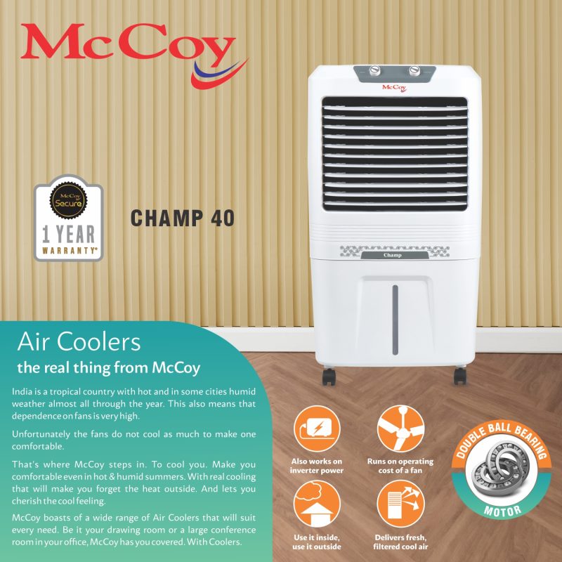 McCoy Air Cooler-Champ 40L DG - McCoy Appliances India