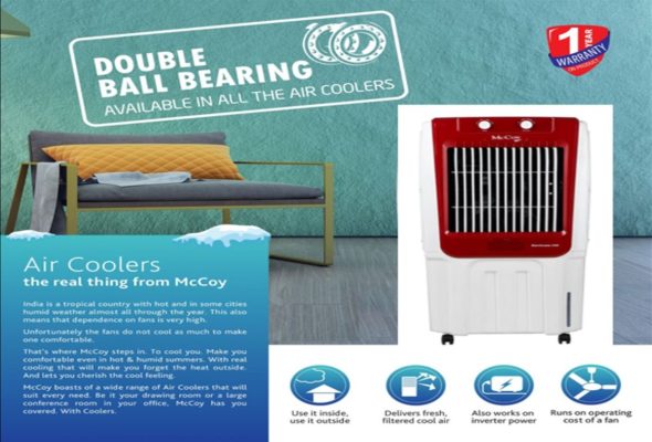 McCoy Air Cooler - Hurricane 100L Cherry - McCoy Appliances India