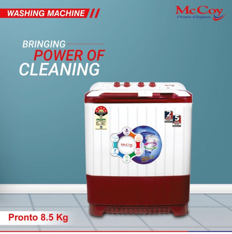 McCoy SA Washing MC 8.5-Pronto - McCoy Appliances India