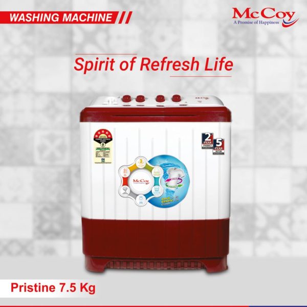 McCoy SA Washing MC 7.5-Pristine - McCoy Appliances India