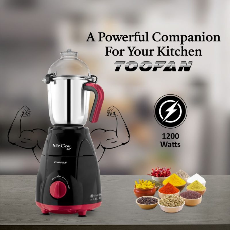 McCoy Toofan 1200W Mixer Grinder - McCoy Appliances India